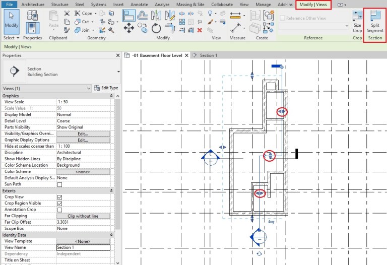 break section line | Learning Revit Online