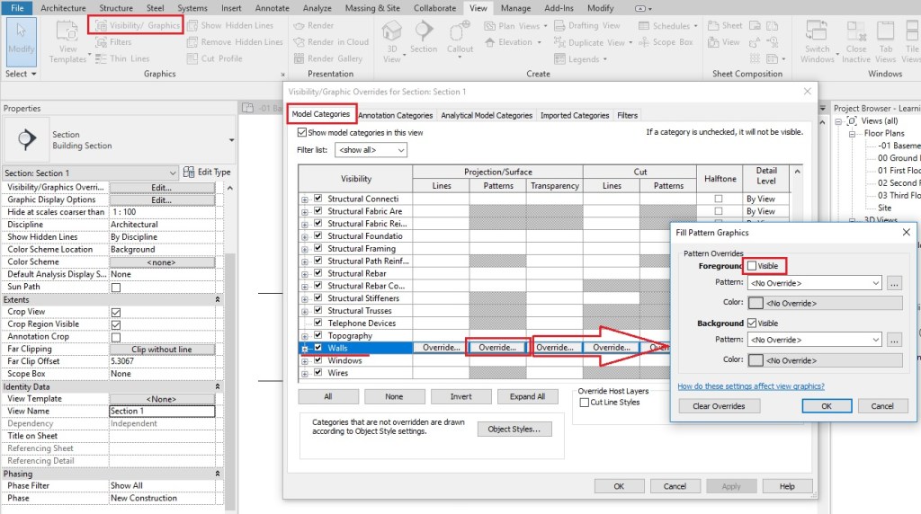 break section line | Learning Revit Online
