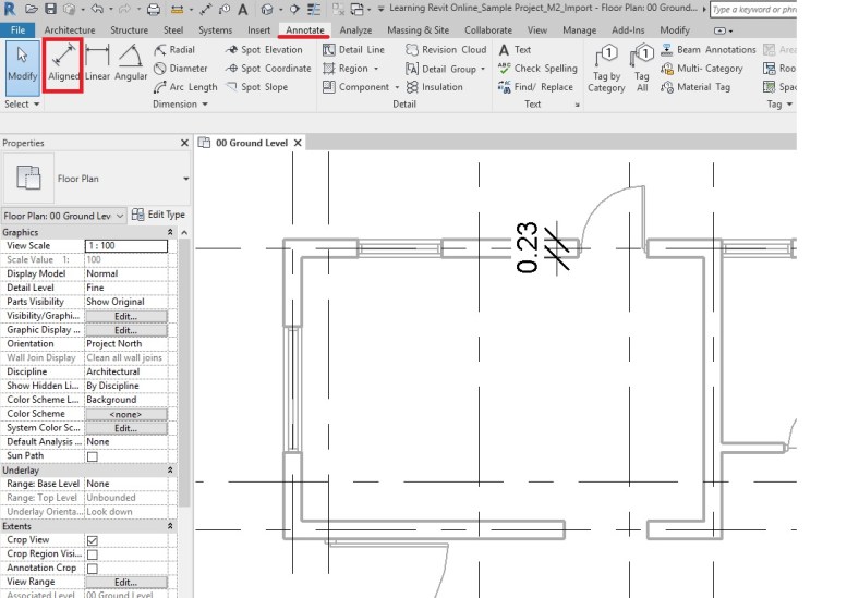 trim or extend single element | Learning Revit Online