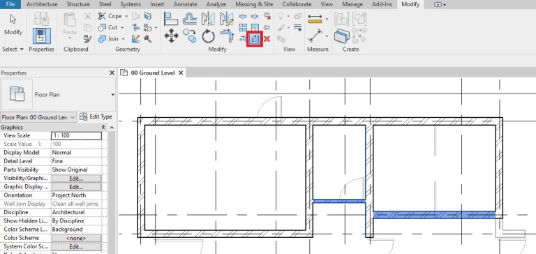 trim or extend single element | Learning Revit Online